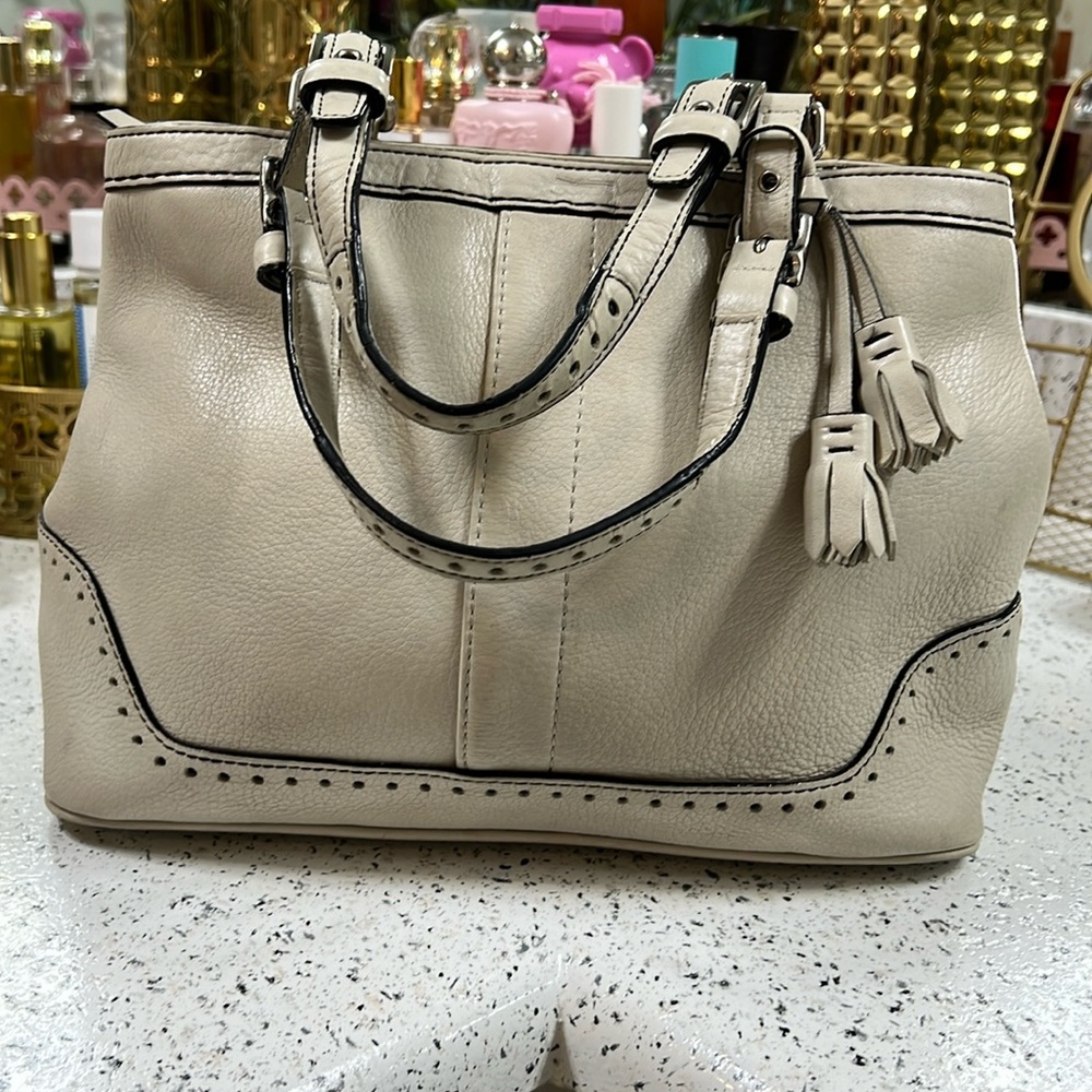 Coach Ivory Leather Satchel - Gem